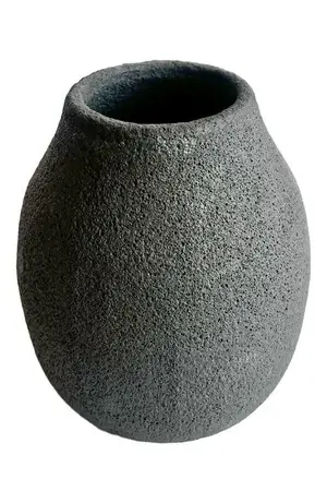 GINA DESANTIS CERAMICS Round Crater Vase - Black