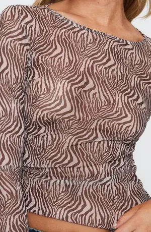 Princess Polly Abstract Print Mesh Top
