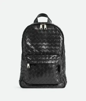 BOTTEGA  VENETA Intrecciato Leather Backpack - Black