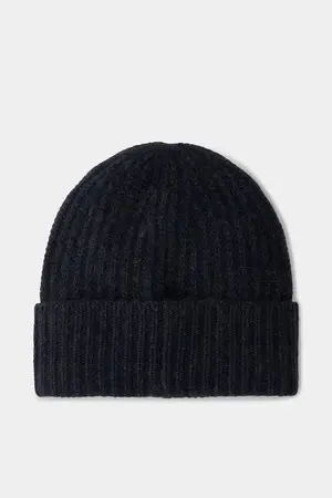 Bogner Rib-knit Beanie - Navy Blue/anthracite