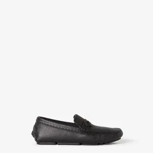Fendi FF Metal Driving Loafers Black