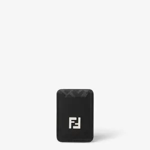 Fendi Ff Squared Magsafe Card Holder - Black