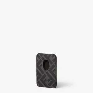 Fendi Ff Squared Magsafe Card Holder - Black