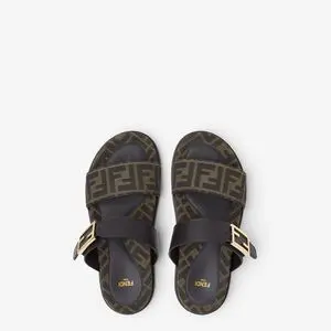Fendi Ff Tube Jacquard Flat Slides - Multicolour