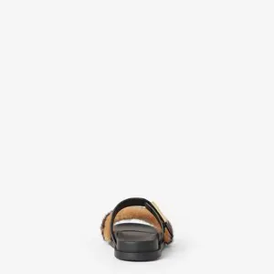 Fendi Ff Baguette Mink Slides - Multicolour