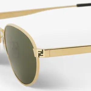 Fendi Metal Oval Sunglasses - Green