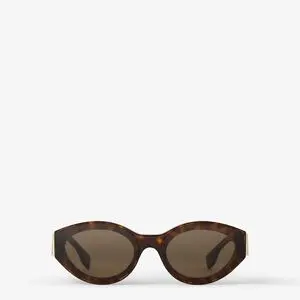 Fendi Havana Acetate Oval Sunglasses - Brown