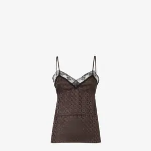 Fendi Jacquard Silk Top - Brown