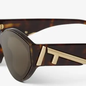 Fendi Havana Acetate Oval Sunglasses - Brown