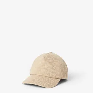 Fendi Ff Jacquard Cotton Baseball Cap - Beige