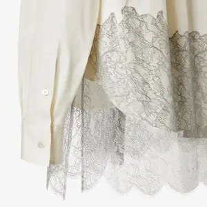 Fendi Oversized Shirt With Lace Embroidery