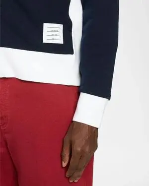 Thom Browne Cotton 4-bar Stripe Full-zip Hoodie - Navy