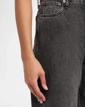 Rag & Bone Featherweight Andi High-rise Wide Ankle Jeans - Black