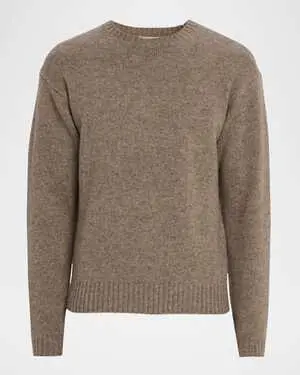 FRAME Yak Wool Knit Crewneck Sweater - Dark Taupe