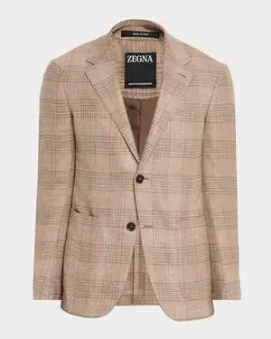 Zegna Winter Crossover Large Plaid Sport Coat - Md Brw Ck