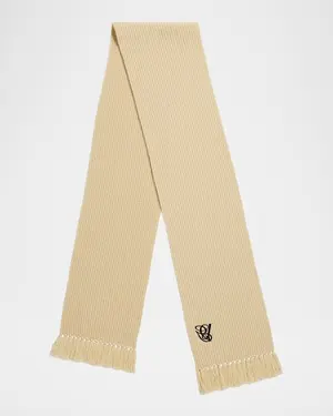 Valentino Garavani Rib Knit Scarf - R8e Betulla Nero