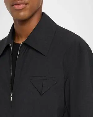 Bottega Veneta Apos;s Wool Triangle-pocket Full-zip Blouson - Ash