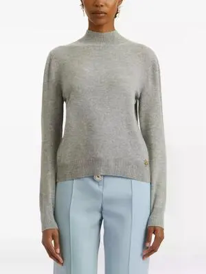 Oscar De La Renta Knot-detail Mock-neck Sweater - Grey
