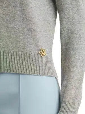Oscar De La Renta Knot-detail Mock-neck Sweater - Grey