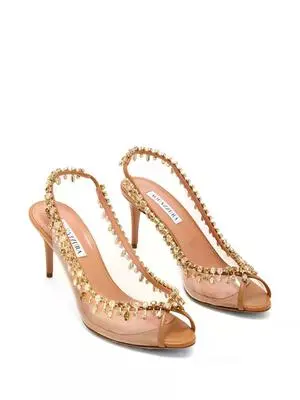 AQUAZZURA Temptation Crystal-embellished Slingback Pumps