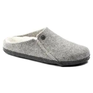 BIRKENSTOCK Zermatt Shearling Felt Slippers - Light Gray