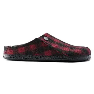 BIRKENSTOCK Zermatt Shearling Felt Slippers - Plaid Red
