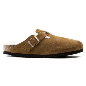 BIRKENSTOCK Boston Shearling Suede Clogs - Mink