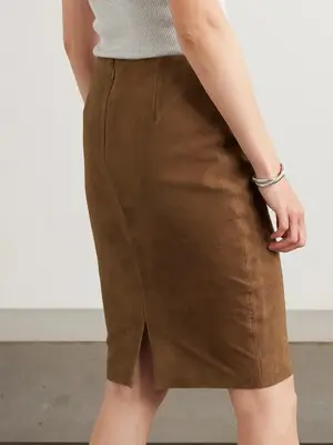 ST. AGNI Suede Skirt - Brown