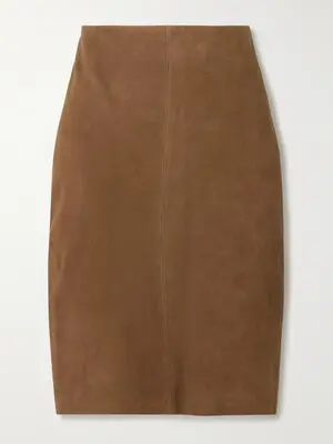 ST. AGNI Suede Skirt