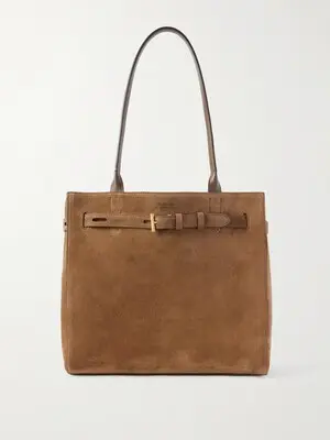 TOM FORD Leather-trimmed Suede Tote