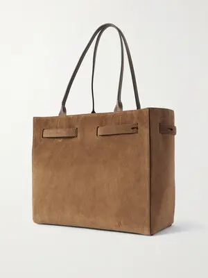 TOM FORD Leather-trimmed Suede Tote