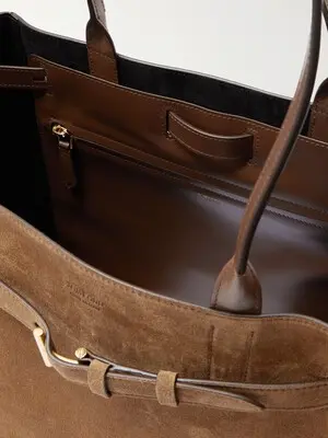 TOM FORD Leather-trimmed Suede Tote