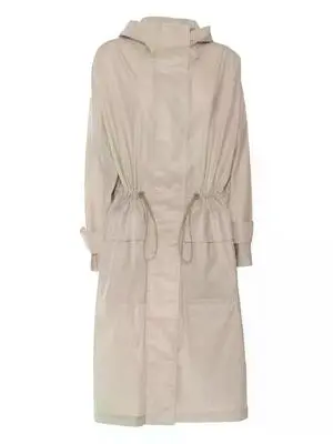 FAY Hooded Drawstring Parka - Neutrals