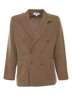 LARDINI Double-breasted Ribbed Blazer