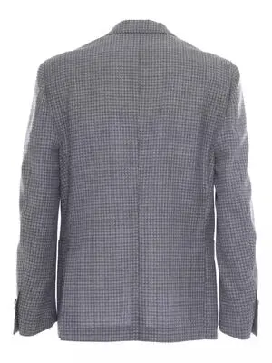 LARDINI Micro-check Single-breasted Blazer - 830bi