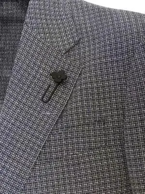 LARDINI Micro-check Single-breasted Blazer - 830bi