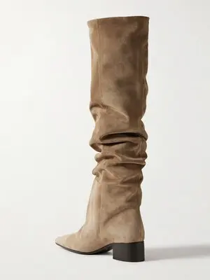 Khaite Andee Suede Over-the-knee Boots - Brown