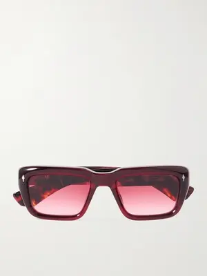 JACQUES MARIE MAGE Walker Square-frame Sunglasses - Burgundy