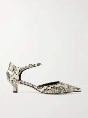 AeydĒ Tillie Snake-effect Leather Pumps - Animal Print
