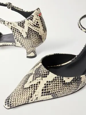 AeydĒ Tillie Snake-effect Leather Pumps - Animal Print
