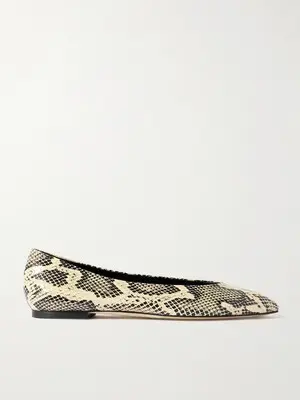 AeydĒ Ellie Snake-effect Leather Ballet Flats - Animal Print