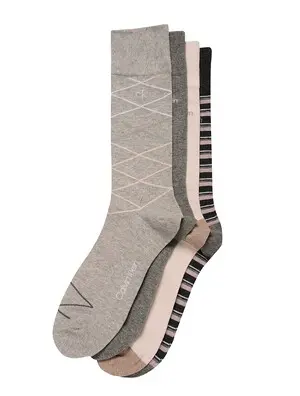 Calvin Klein Four-pack Of Dress Socks - Light Grey Heather Multi