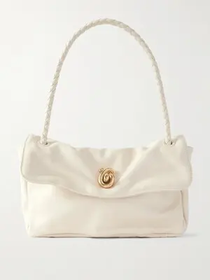 Bottega Veneta Madison Medium Intrecciato-trimmed Leather Shoulder Bag