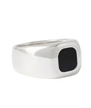SOPHIE BUHAI Godfather Onyx Signet Ring - Silver
