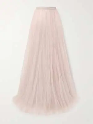 MARMAR HALIM Plissé-tulle Maxi Skirt - Beige