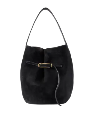 LIFFNER Buckled Suede Bucket Bag