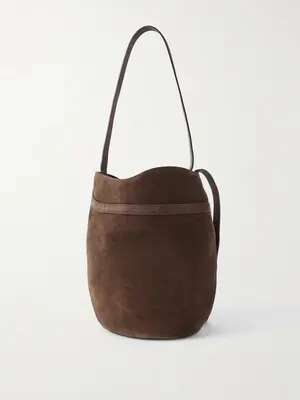 LIFFNER Buckled Suede Bucket Bag - Brown