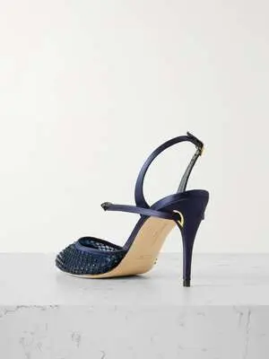 Jennifer Chamandi Vittorio 85 Crystal-embellished Slingback Pumps
