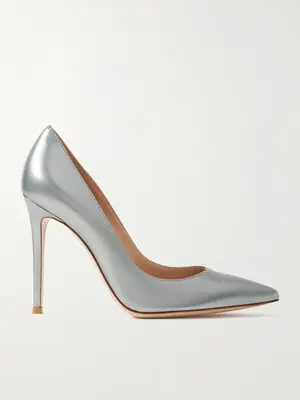Gianvito Rossi Silver Tone Pumps