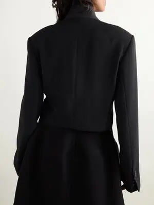 Dries Van Noten Cropped Crepe Blazer
